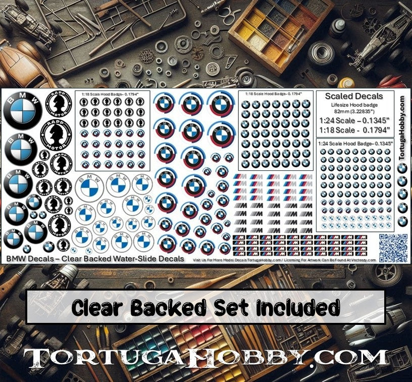 Decals - BMW - Water Slide Decals - 1:64/1:24/1:18 Scale – Tortuga ...